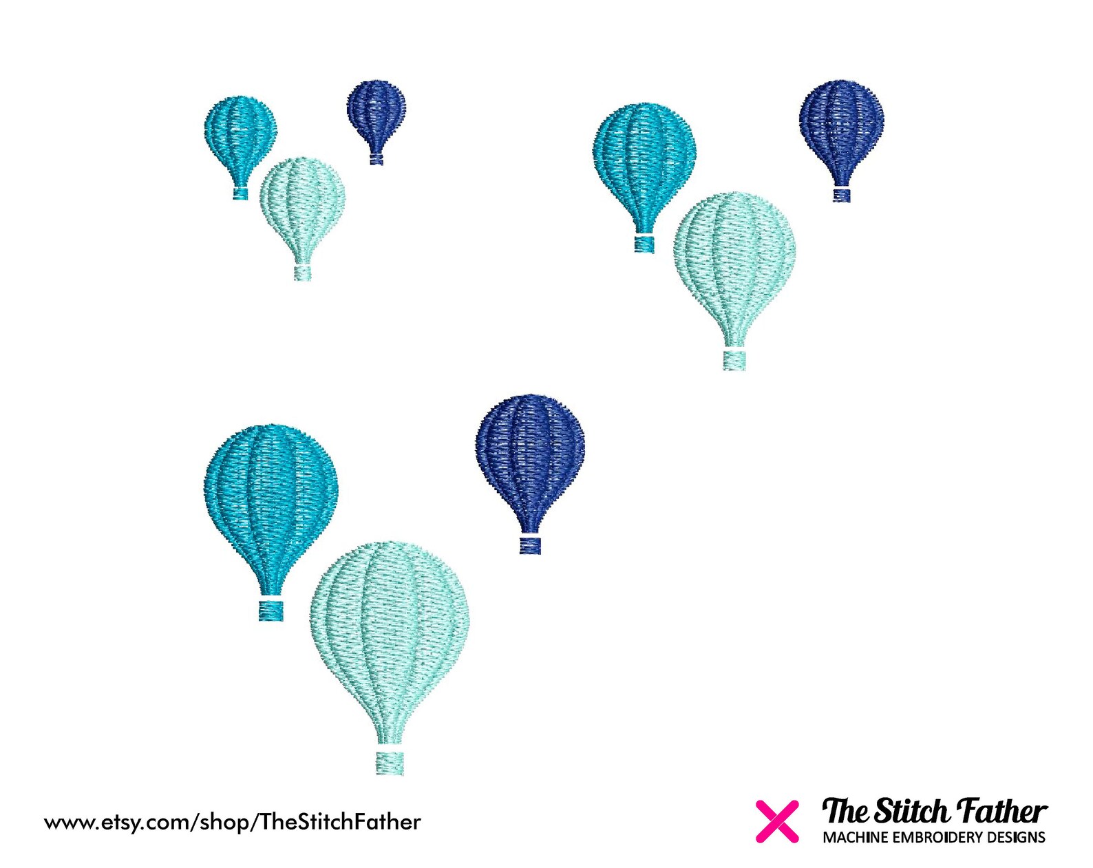 Mini Balloons Machine Embroidery Design Hot Air Balloon | Etsy