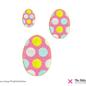 Mini Easter Egg Machine Embroidery Design Cute Painted Polka Dot Easter Egg spotted Easter Egg ...
