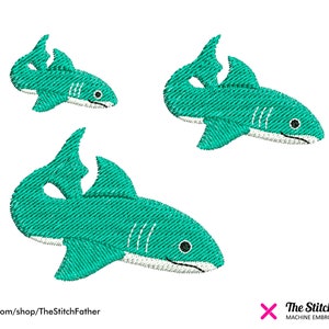 Mini Shark Machine Embroidery Design Great White Shark - Etsy