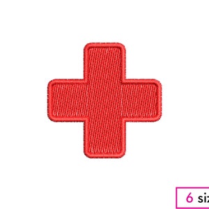 Mini Red Cross Icon Machine Embroidery Design Red Cross - Etsy
