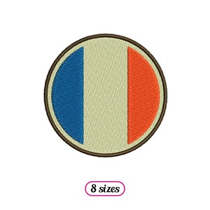 Tricolor Round Logo Machine Embroidery Design - 8 Sizes - INSTANT ...