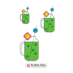 Mini Cocktail Set Machine Embroidery Designs – Cute Drinks Party ...