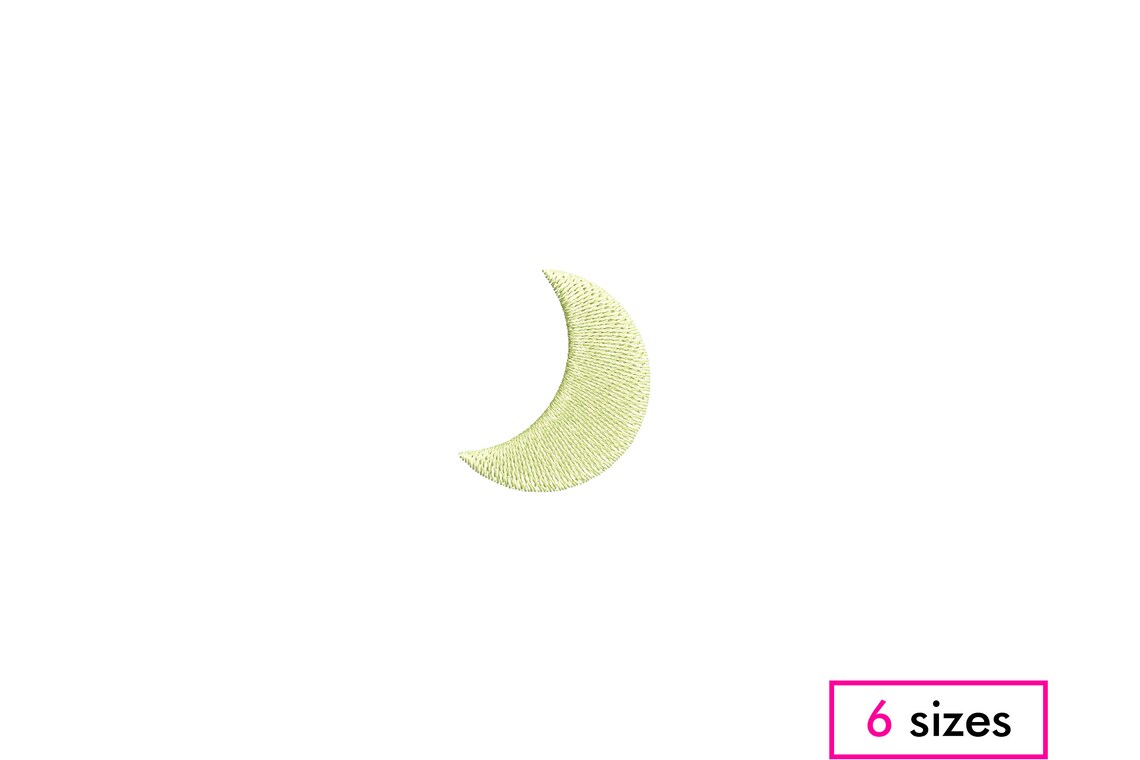Mini Moon Machine Embroidery Design Tiny Crescent Moon | Etsy