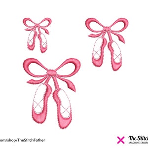 Mini Ballet Shoes Machine Embroidery Design Ballerina Pointe Dancing ...