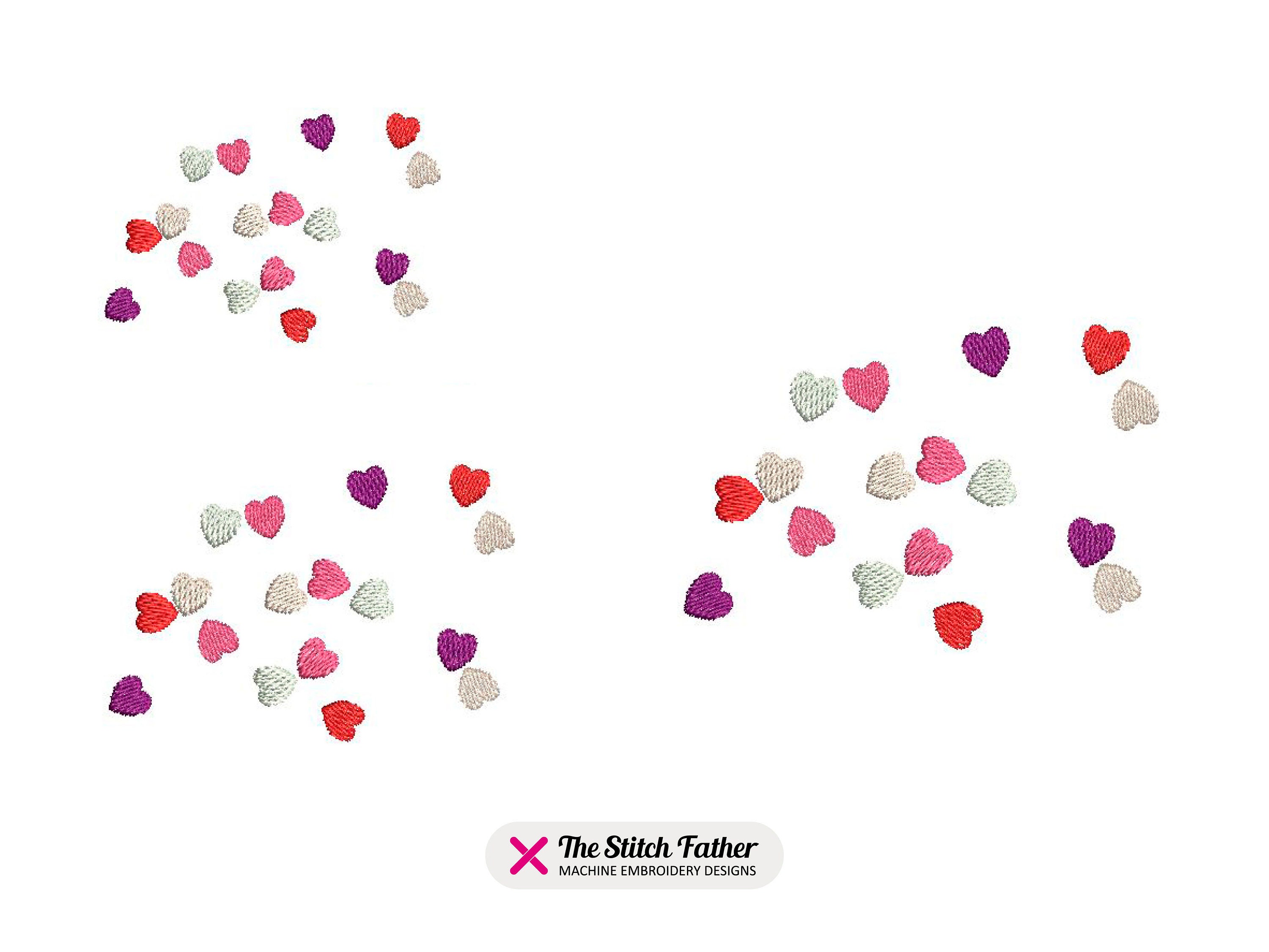 Many Little Hearts Machine Embroidery Design - Multiple Tiny Hearts ...