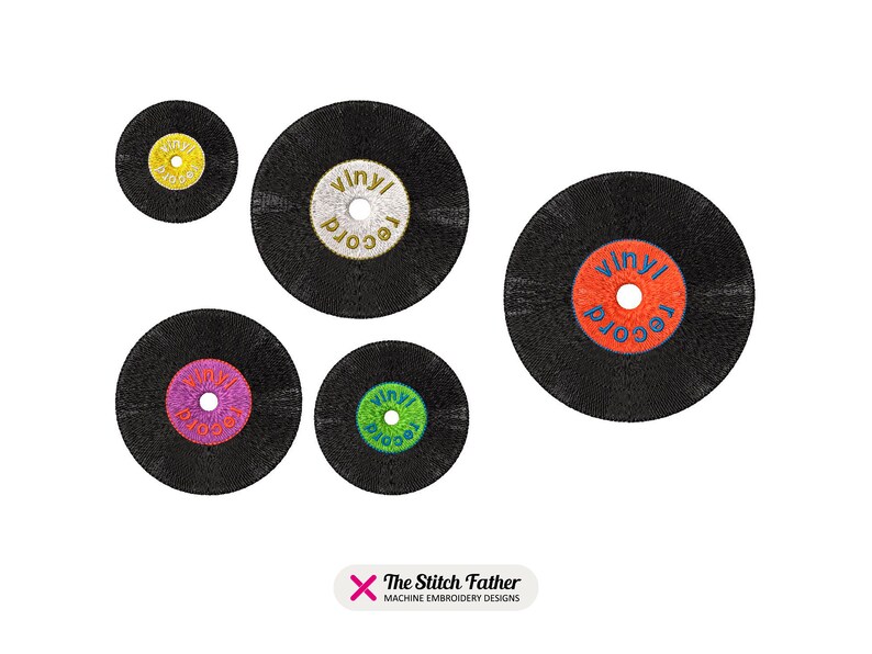 Vinyl Record Machine Embroidery Design - 5 Sizes - INSTANT DOWNLOAD - Etsy