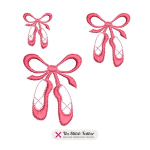 Mini Ballet Shoes Machine Embroidery Design – Ballerina Pointe Dancing ...