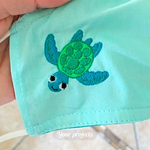 Mini Turtle Machine Embroidery Design - Cute Smiling Turtle Swimming ...
