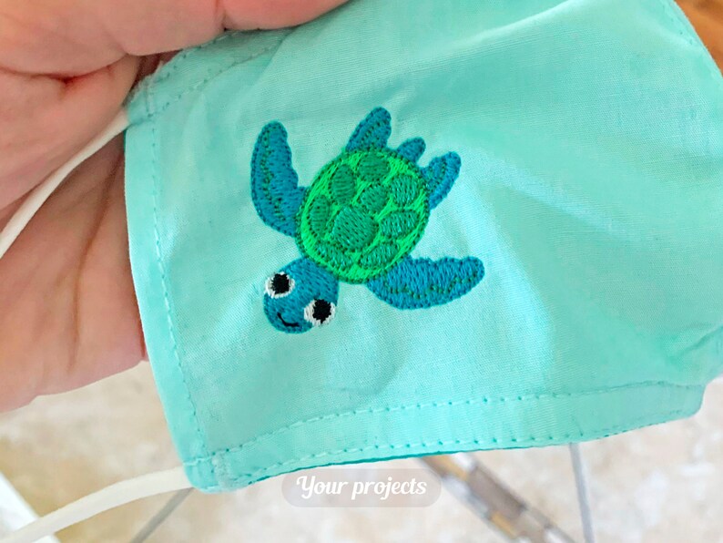 Mini Turtle Machine Embroidery Design - Cute Smiling Turtle Swimming ...