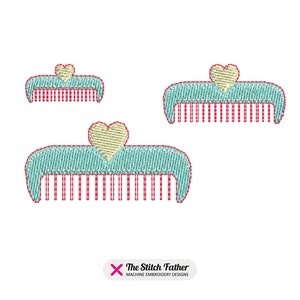 Mini Comb Machine Embroidery Design – Hairdresser Comb Hairstyle Hair ...
