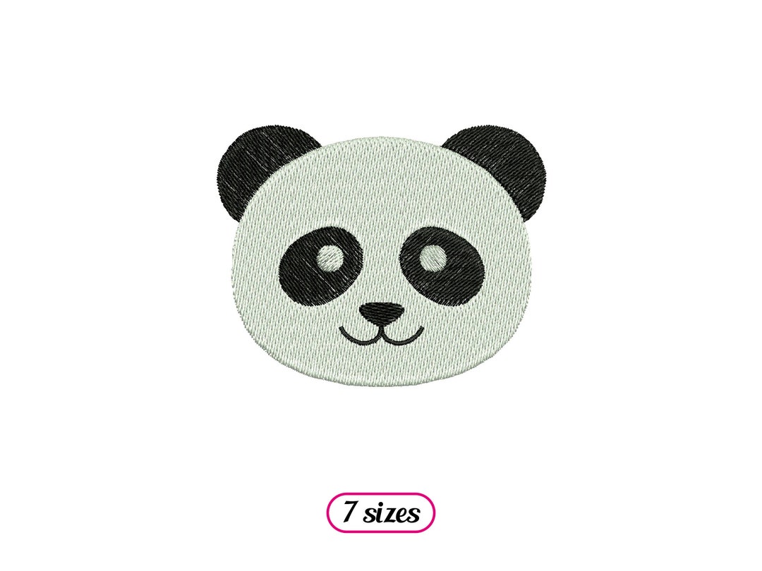 Panda Face Machine Embroidery Design - 3 Sizes - INSTANT DOWNLOAD - Etsy