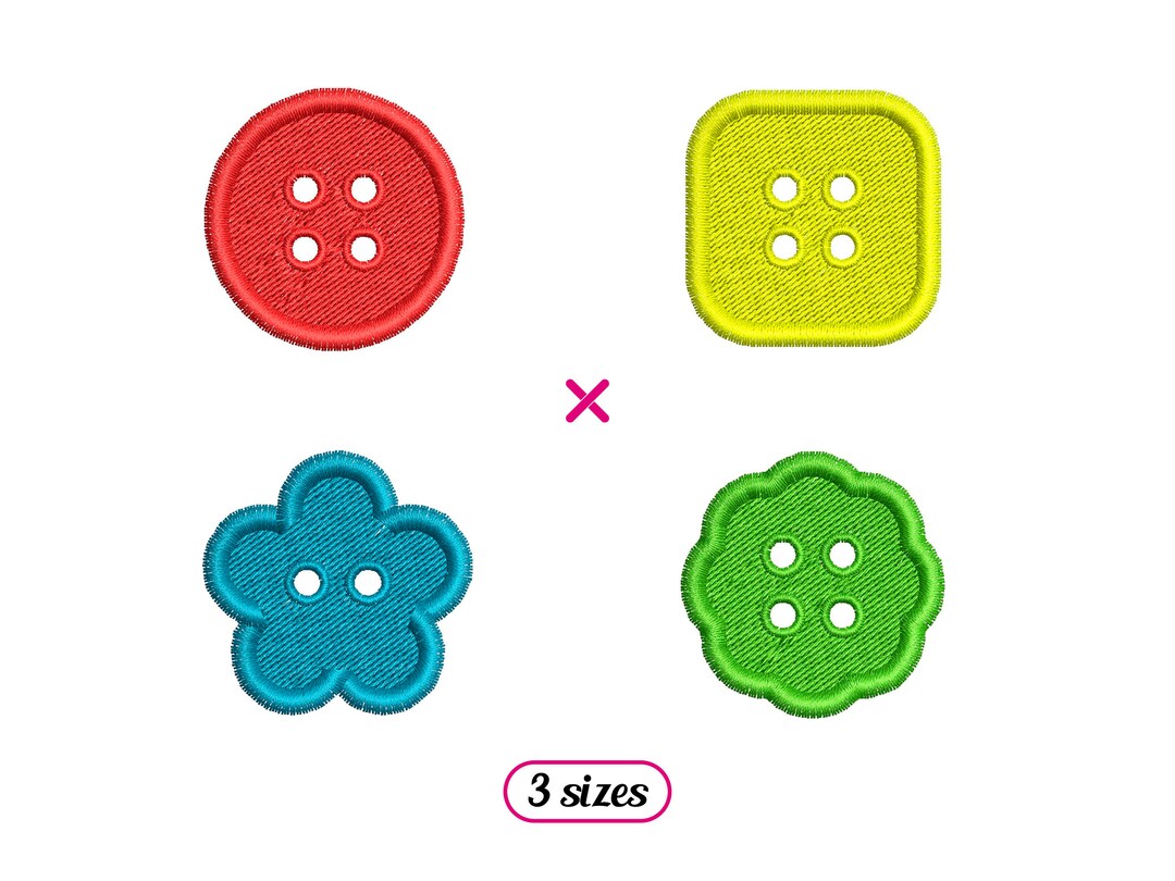 Mini Button Set Machine Embroidery Designs – Round Square Flower Sewing ...