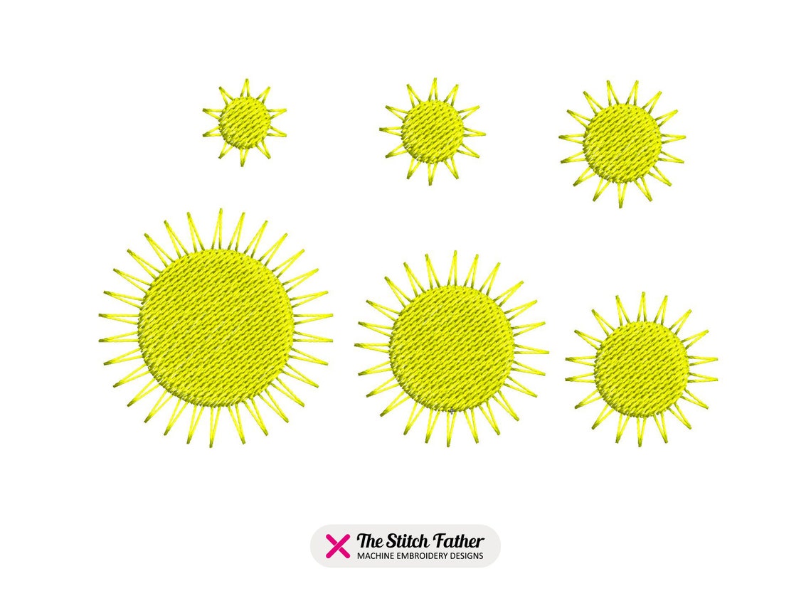 Mini Sun Machine Embroidery Design – Cute Small Sun Fill Stitch – Sunny ...