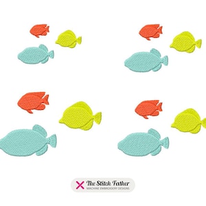 Tropical Fish Group Machine Embroidery Design - 4 Sizes - INSTANT ...