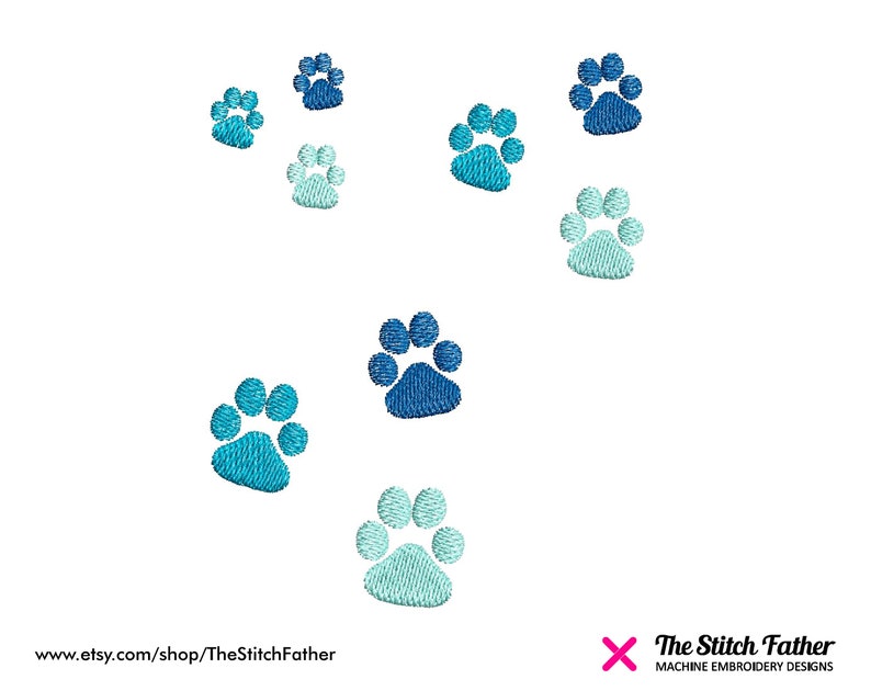 Mini Dog Prints Machine Embroidery Design Small Dog Paw | Etsy