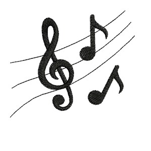 Mini Music Score Silhouette Machine Embroidery Design - Musical Notes ...
