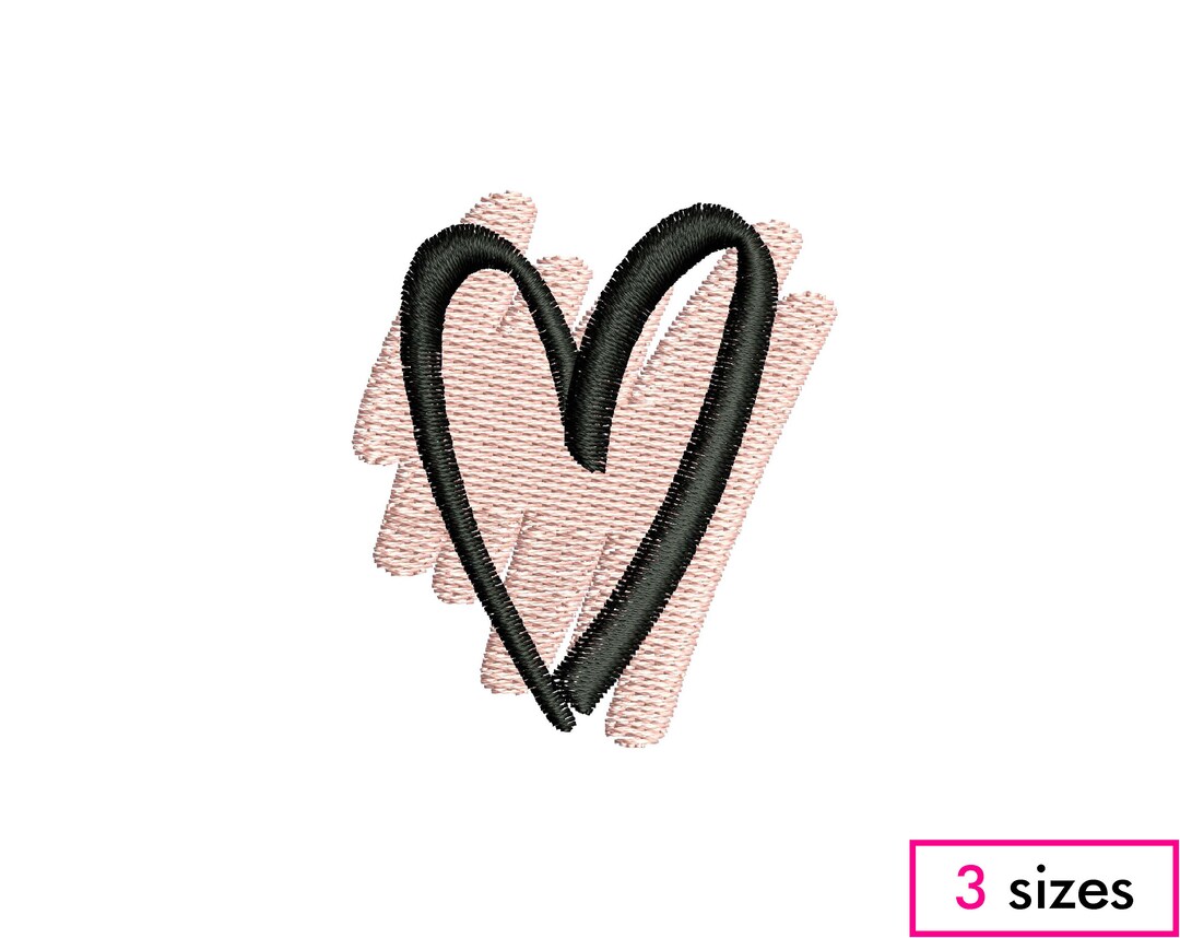 Mini Heart Machine Embroidery Design Painted Heart Heart - Etsy