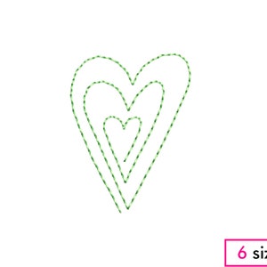Mini Linear Heart Machine Embroidery Design Cute Boho Heart Linear ...