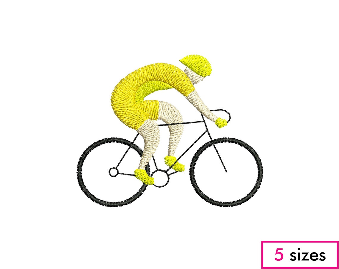 Mini Racing Cyclist Machine Embroidery Design Cyclist With - Etsy