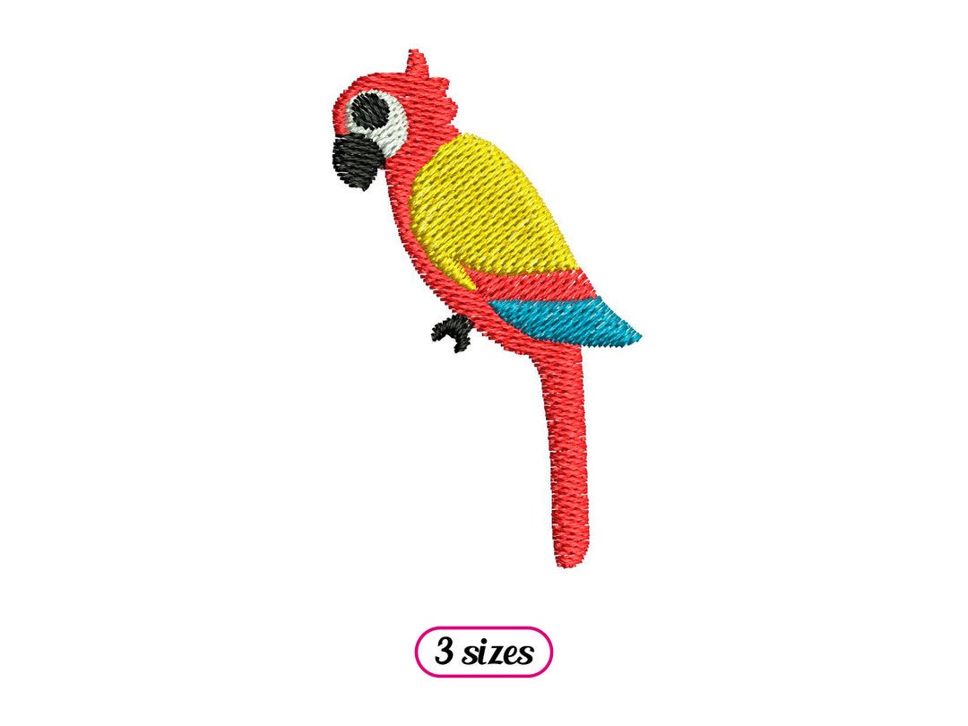 Mini Parrot Machine Embroidery Design - 3 Sizes - INSTANT DOWNLOAD - Etsy