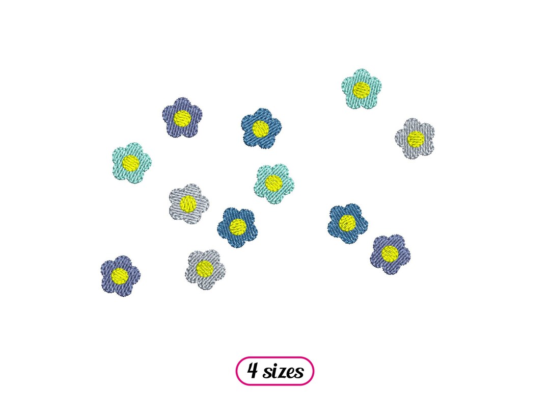 Tiny Flowers Machine Embroidery – Many Five Petals Flowers – Group of ...