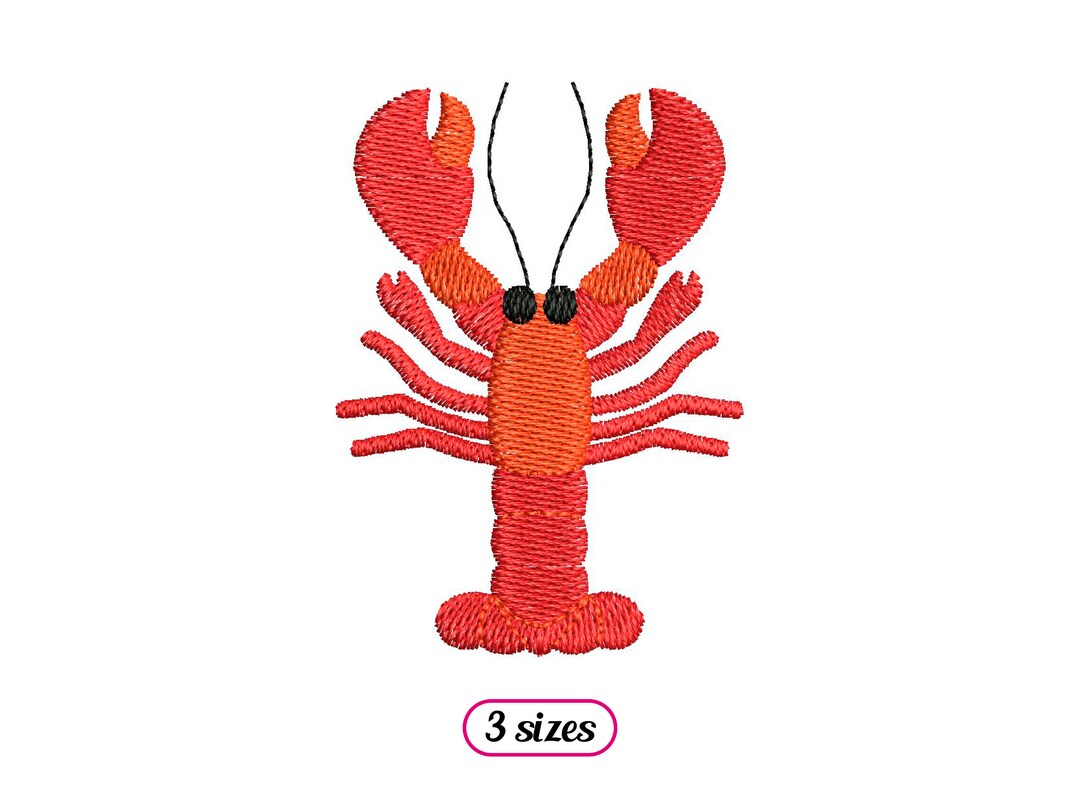 Mini Lobster Machine Embroidery Design – Small Lobster Crawfish Seafood ...