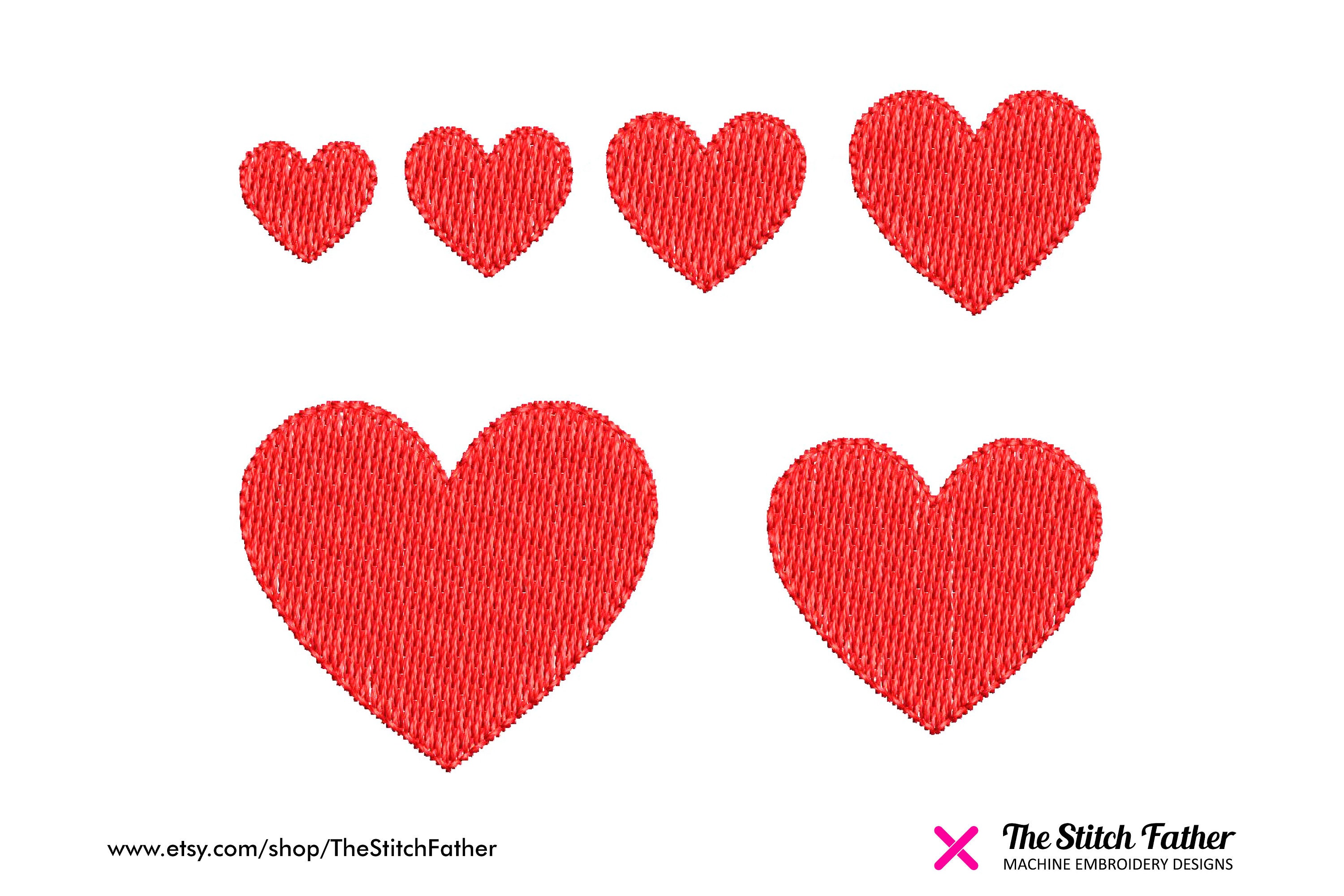 Mini Heart Machine Embroidery Design Heart Shape Fill - Etsy