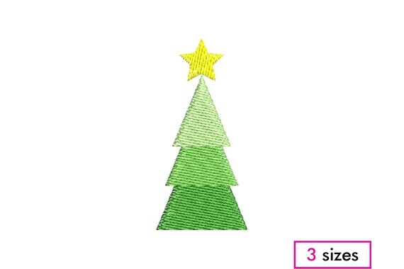 Christmas Tree Star Machine Embroidery Design Mini Christmas | Etsy
