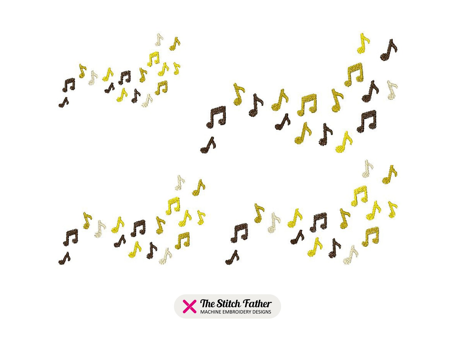 Many Tiny Musical Notes Machine Embroidery Design - 4 Sizes - INSTANT ...