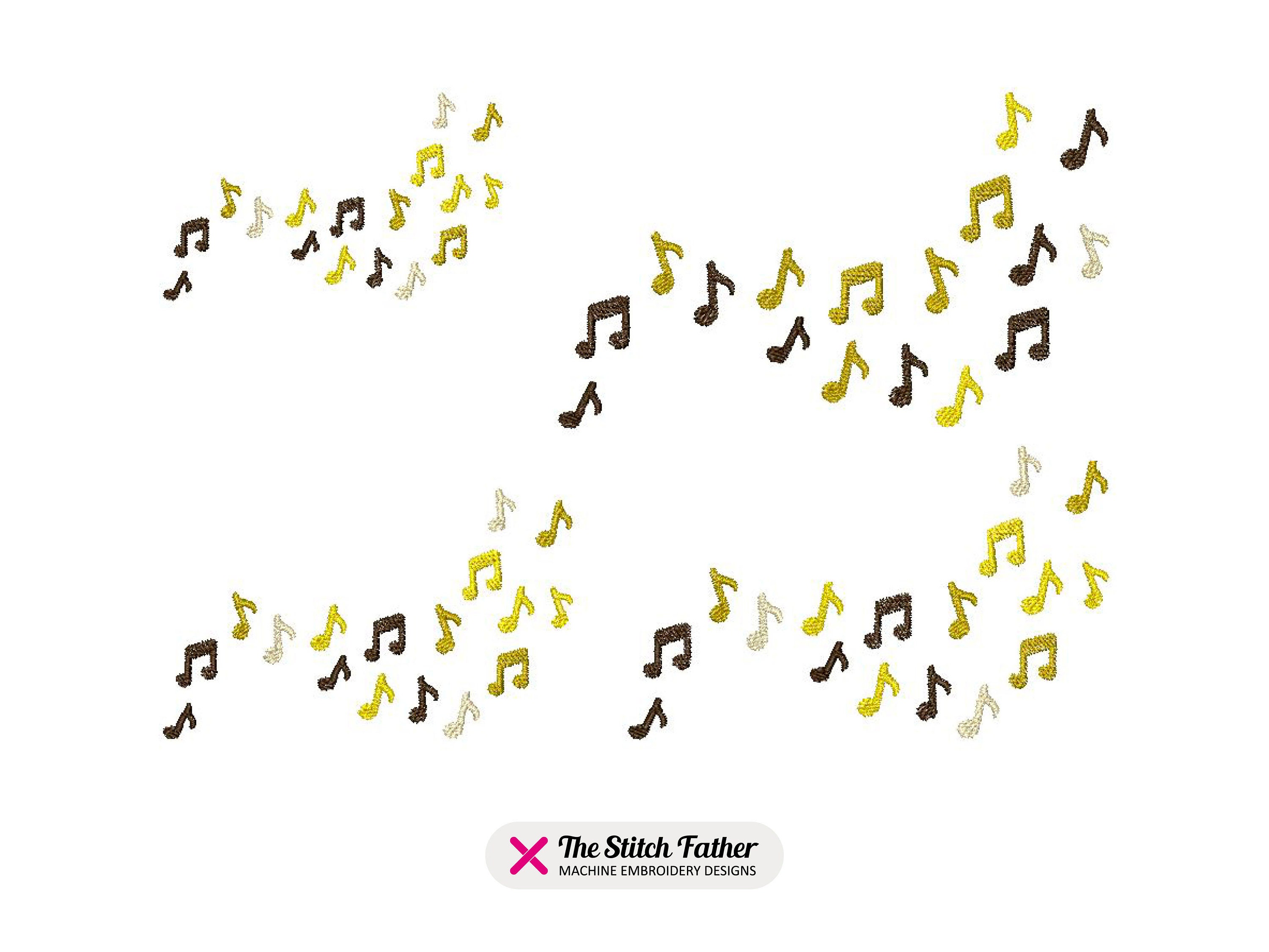Many Tiny Musical Notes Machine Embroidery Design - 4 Sizes - INSTANT ...