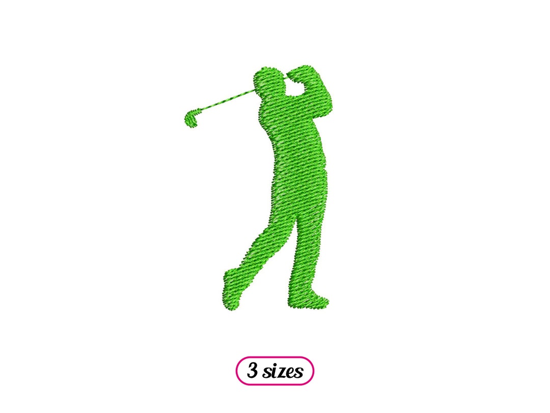 Mini Golfer Silhouette Machine Embroidery Design – Golfer Swing Stroke – Golfer and Golf Club ...