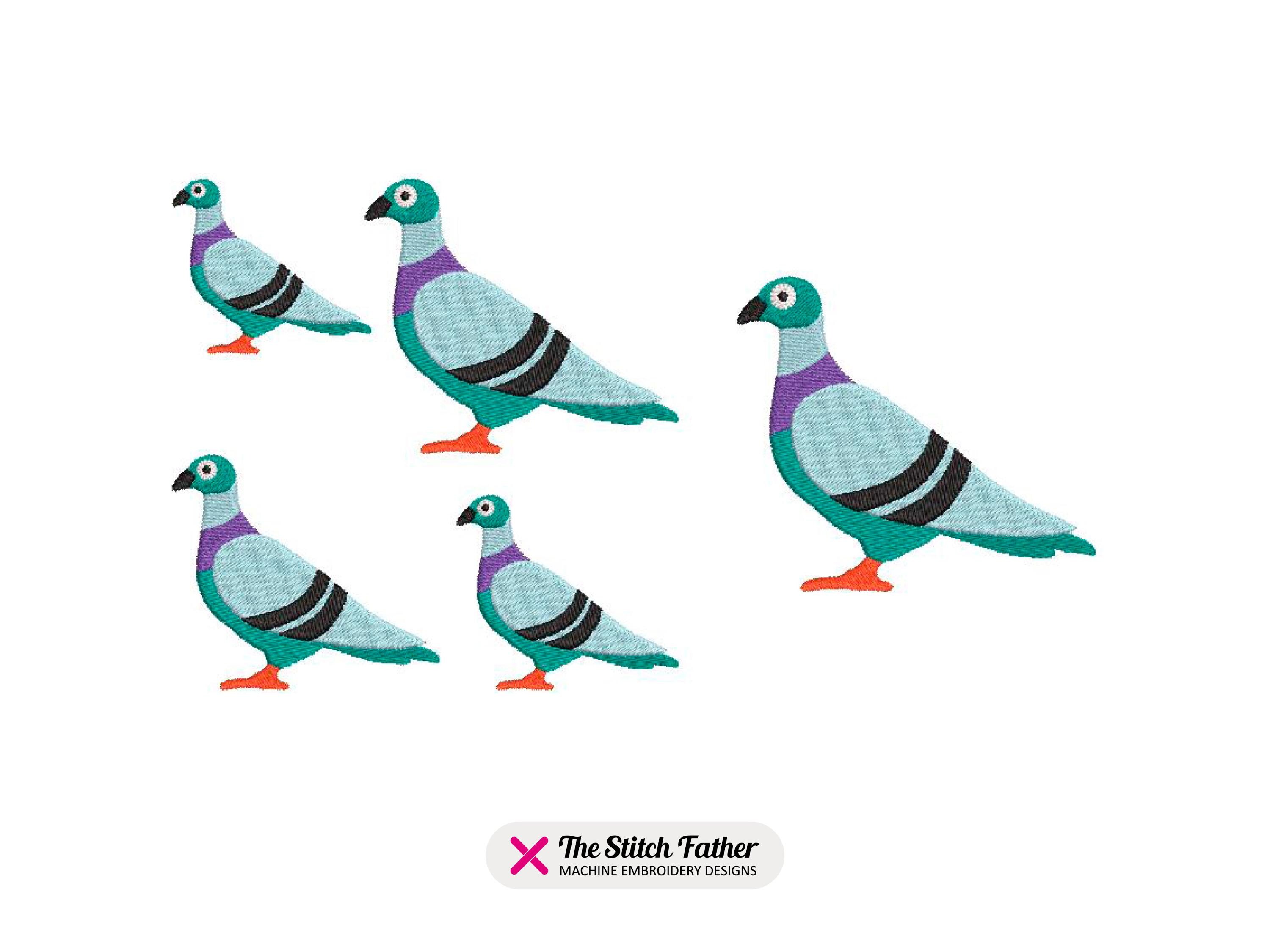 Pigeon Machine Embroidery Design - 5 Sizes - INSTANT DOWNLOAD - Etsy