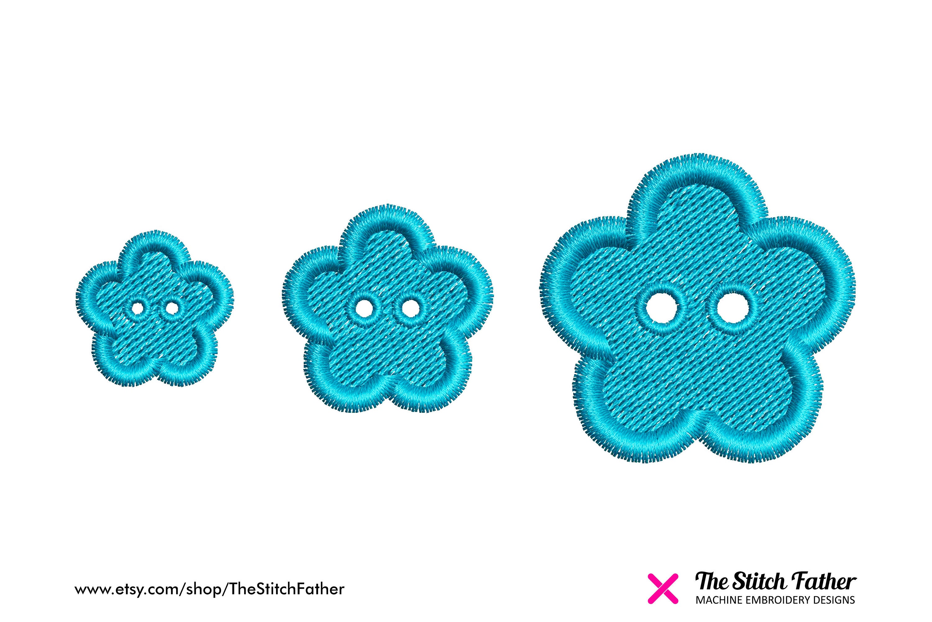 Mini Flower Button Machine Embroidery Design Cute Sewing | Etsy