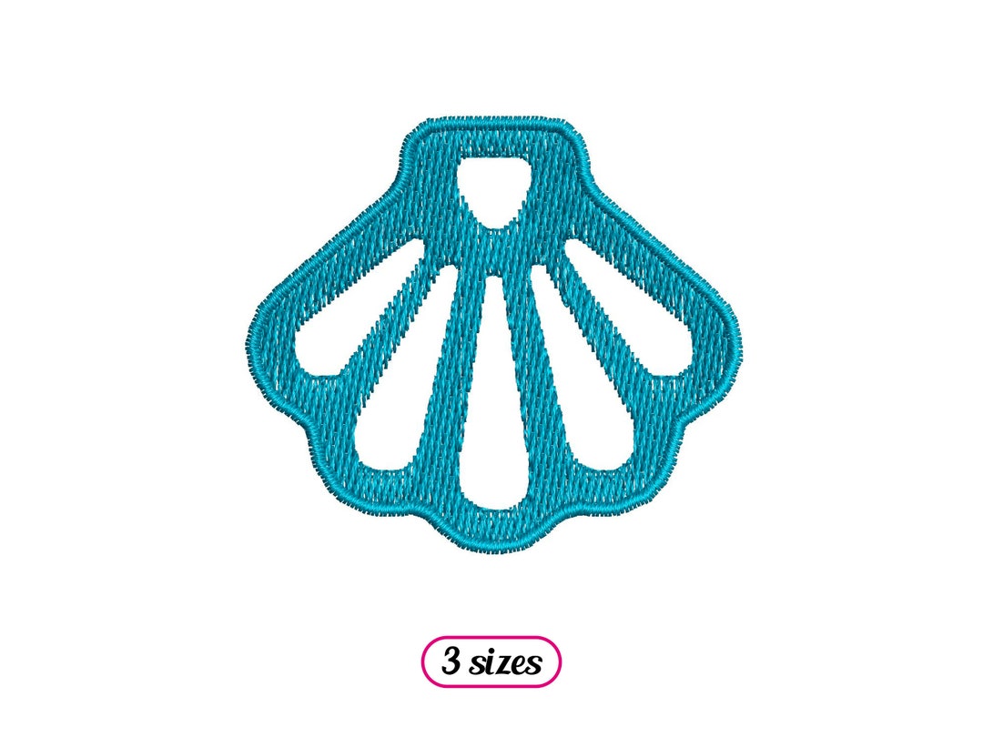 Mini Scallop Shell Logo Machine Embroidery Design - 3 Sizes - INSTANT ...