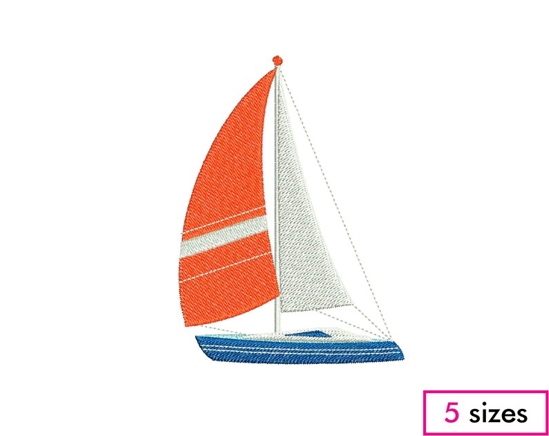 Detailed Sailboat Machine Embroidery Design Realistic - Etsy