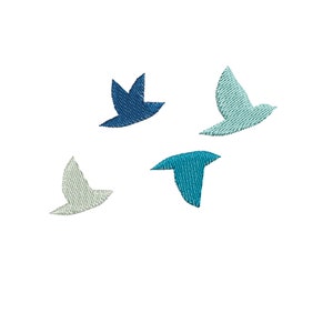 Little Flying Birds Machine Embroidery – Stylized Birds Simple Shape ...