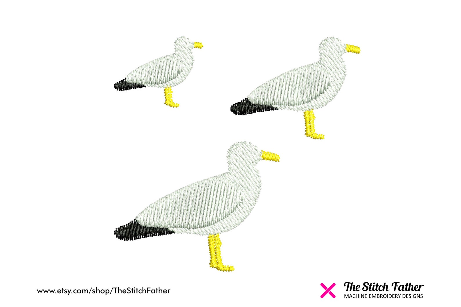 Mini Seagull Machine Embroidery Design Tiny Seagull Fill | Etsy