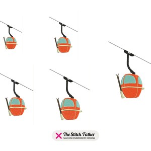 Vintage Gondola Lift Machine Embroidery Design - 5 Sizes - INSTANT ...