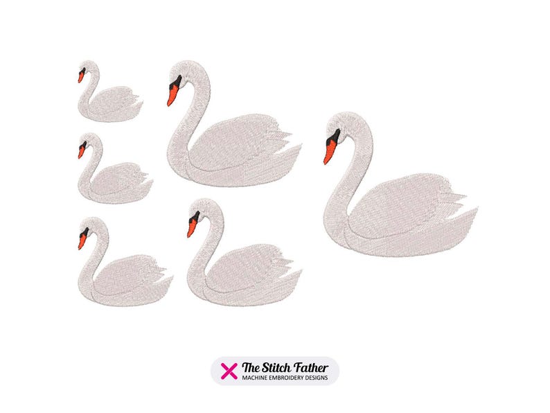 Swan Machine Embroidery Design - 6 Sizes - INSTANT DOWNLOAD - Etsy