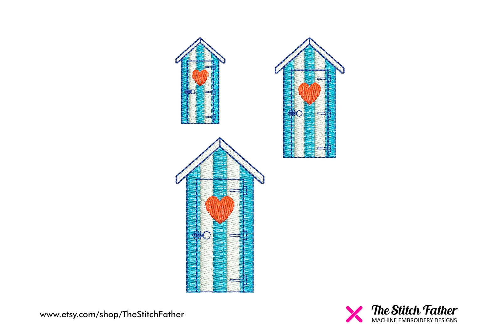 Mini Beach Box Machine Embroidery Design Small Beach Hut - Etsy