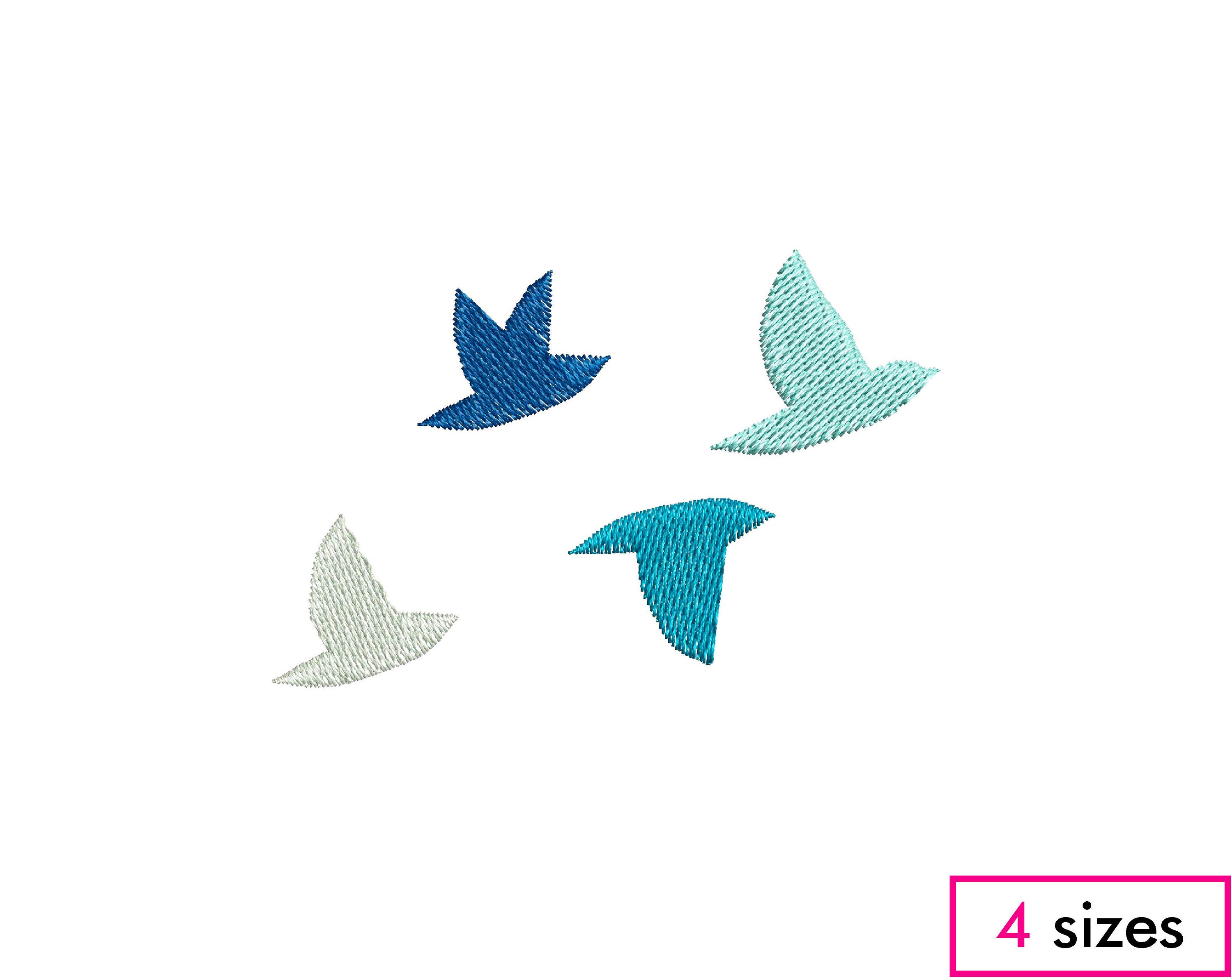 Little Flying Birds Machine Embroidery Stylized Birds Simple - Etsy