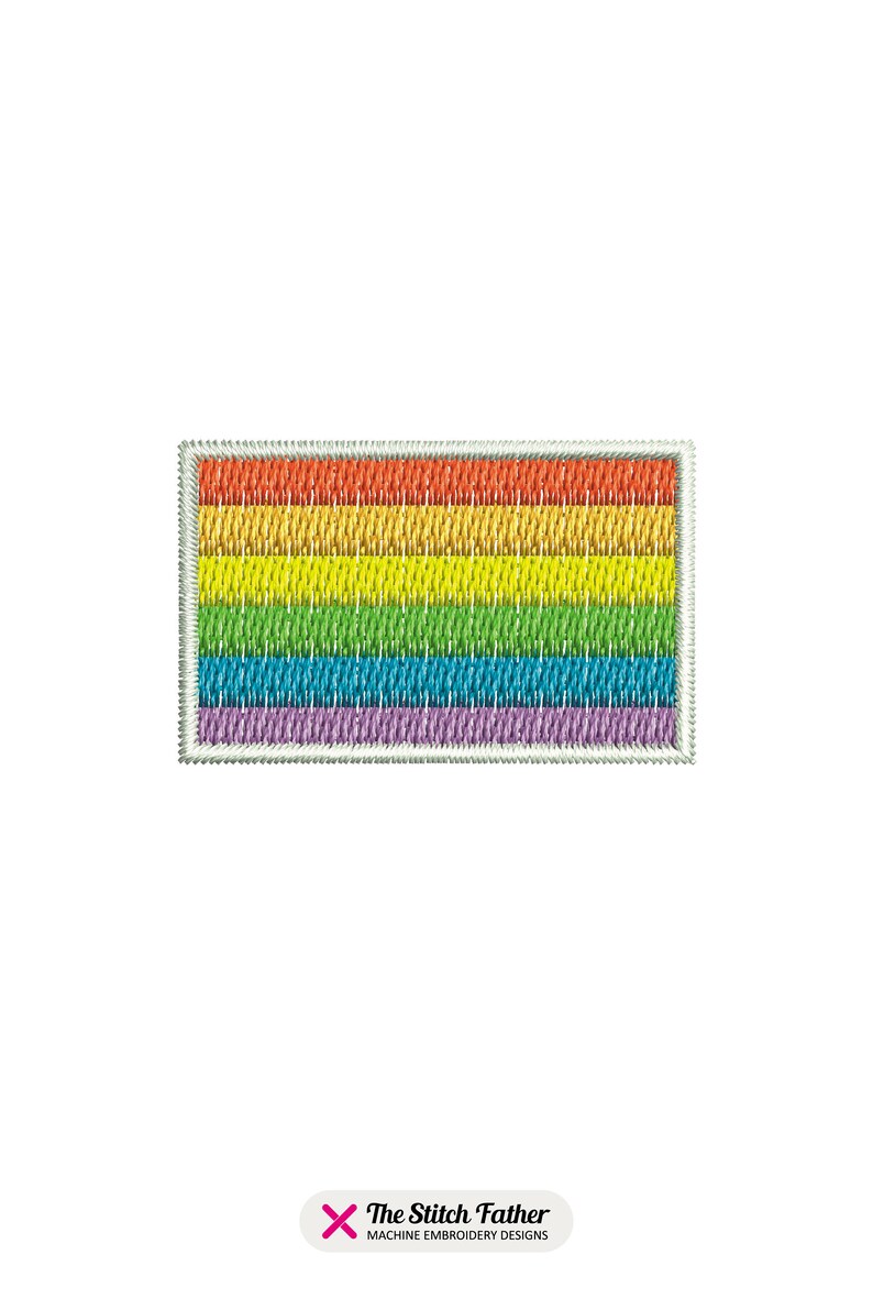 Mini LGBT Flag Machine Embroidery Design – Gay Pride Rainbow Flag ...
