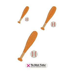 Mini Baseball Bat With Ball Machine Embroidery Design – Baseball Batter ...