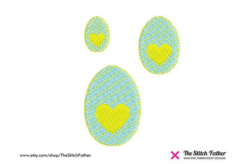 Mini Easter Egg Machine Embroidery Design Cute Painted - Etsy