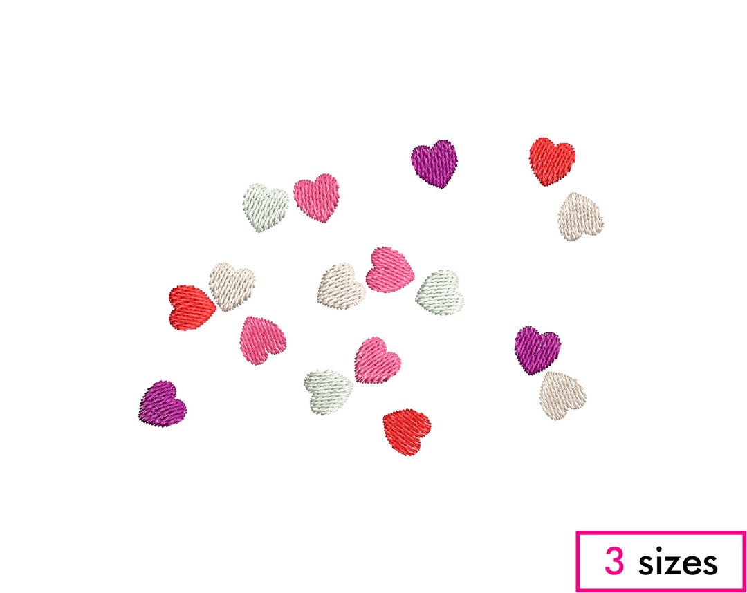 Many Little Hearts Machine Embroidery Design Multiple Tiny - Etsy
