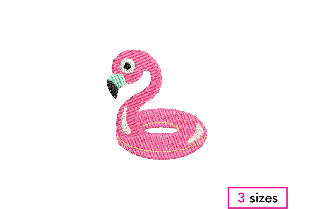 Mini Flamingo Rubber Ring Machine Embroidery Design - Etsy