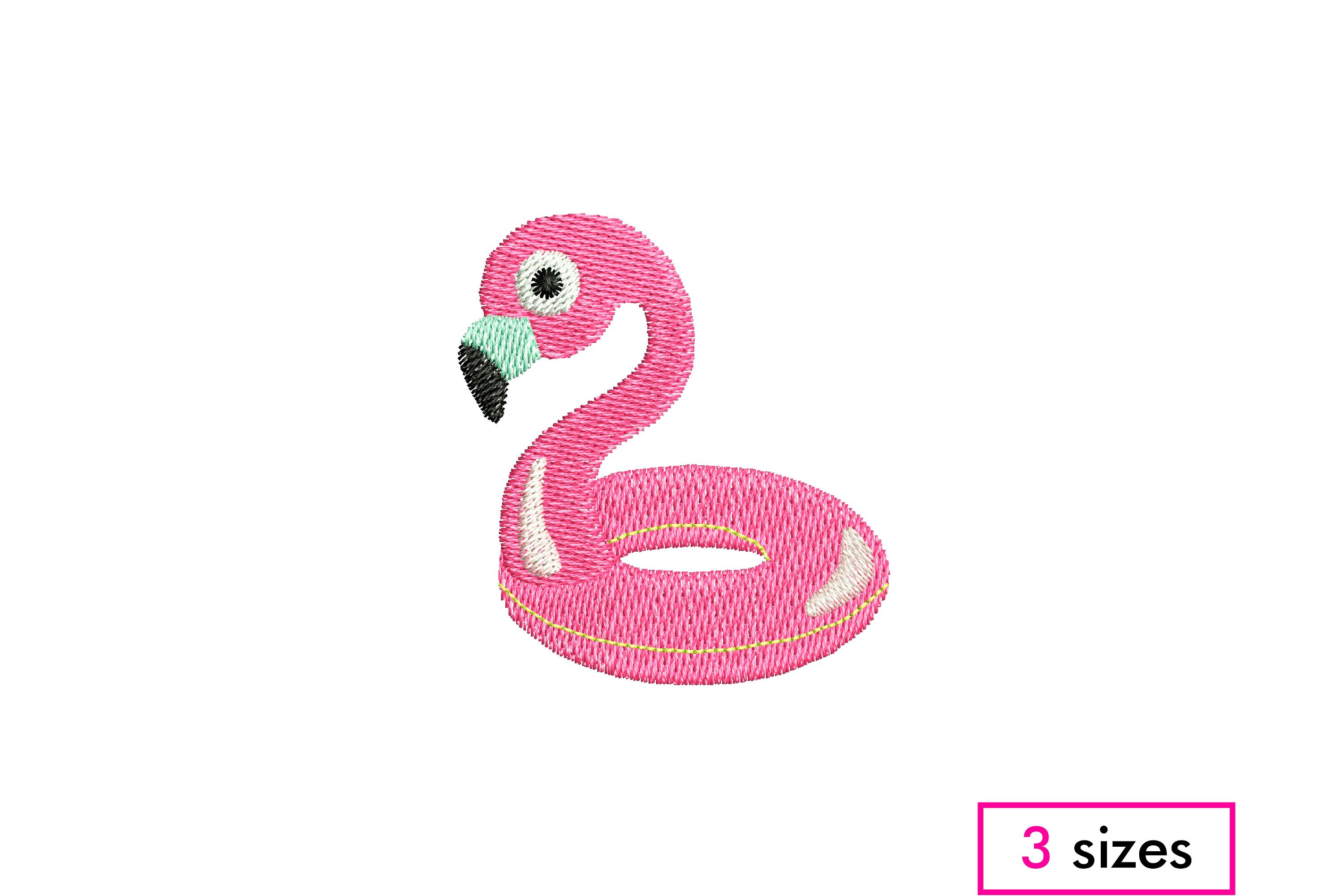 Mini Flamingo Rubber Ring Machine Embroidery Design - Etsy