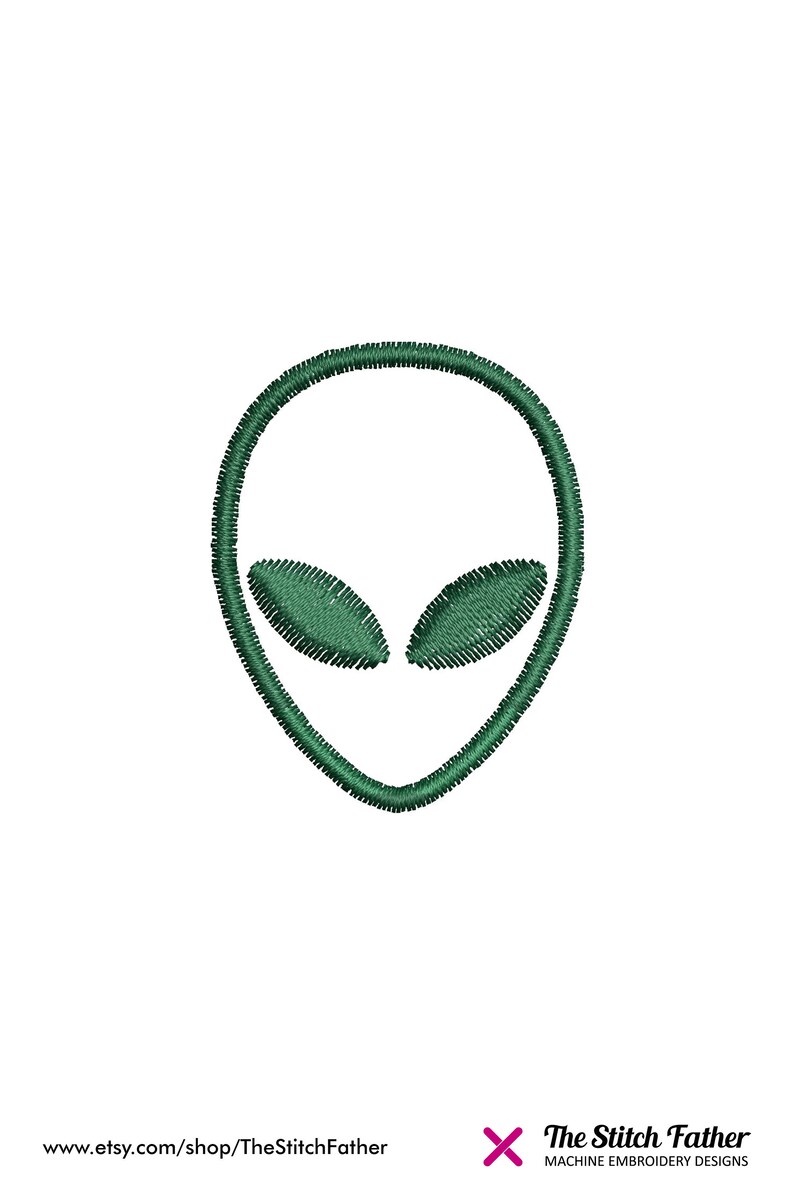 Mini Alien Machine Embroidery Design Tiny Space Alien Icon - Etsy