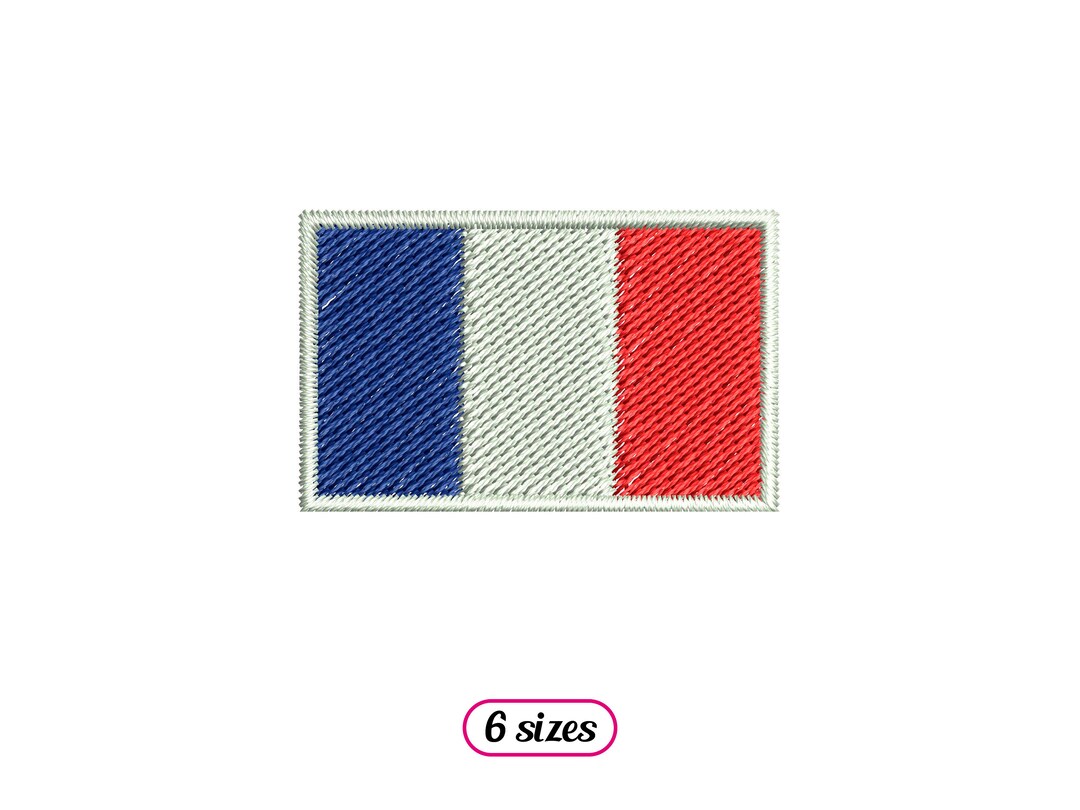 Mini French Flag Machine Embroidery – Tricolour Flag Fill Stitch Satin ...
