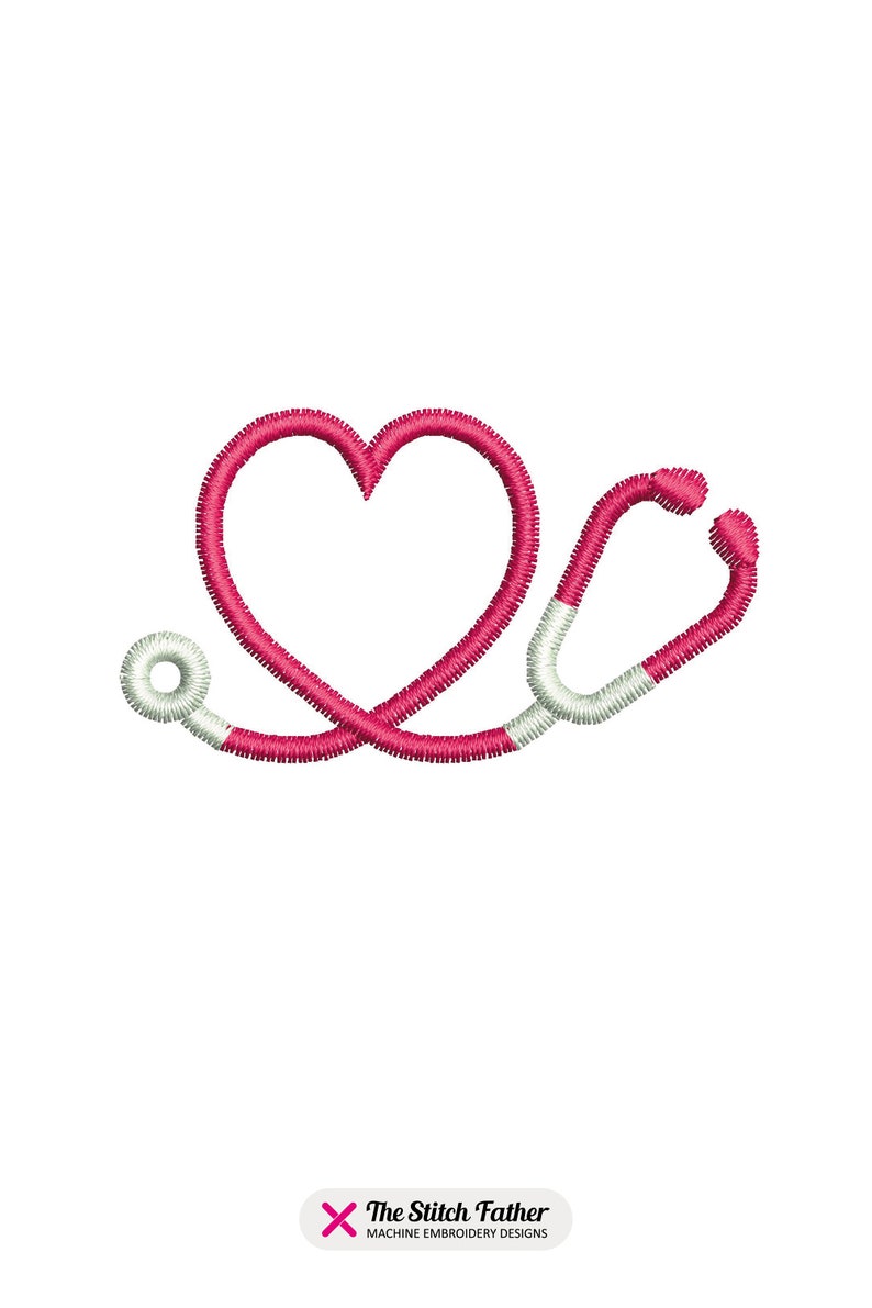 Mini Stethoscope Machine Embroidery Design – Nurse Heart Shaped ...